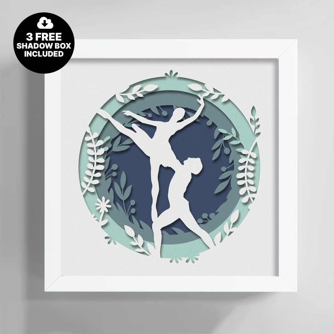 Ballet Shadow Box Svg, 3D Silhouette Model, Multi-layered Gift of a ...