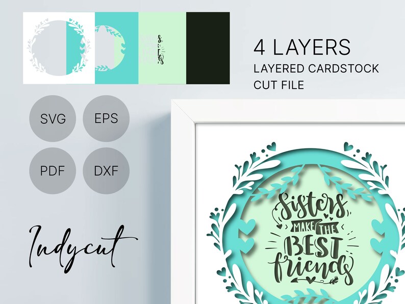 3D SISTERS Shadow Box Svg 3D Sillhouette Template Multilayer - Etsy ...