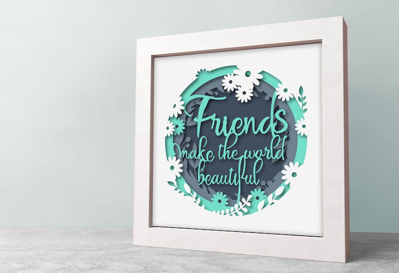 3D Friends Shadow Box SVG: Multilayer Papercut Template (digital ...
