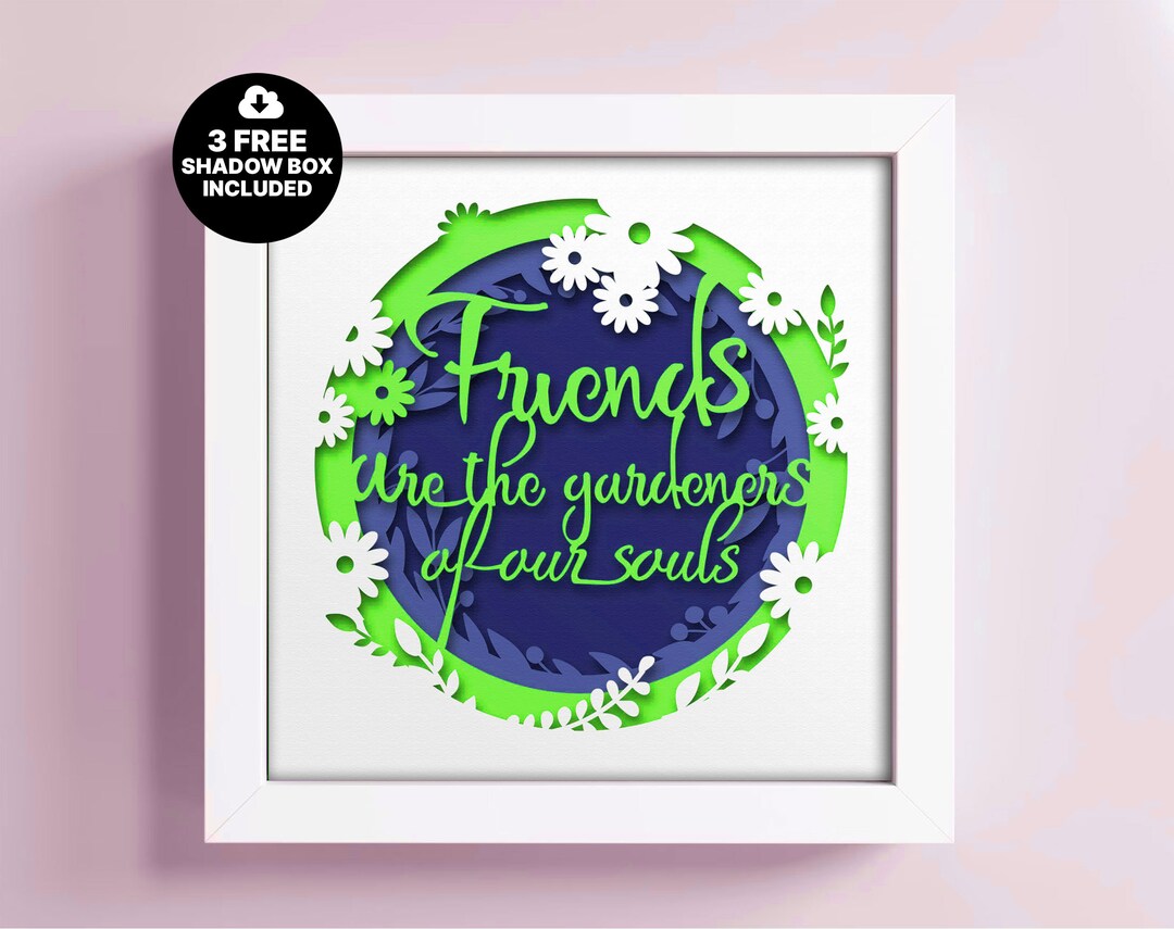 3D Friends Shadow Box Svg, 3D Silhouette Gift Template, Multilayer ...