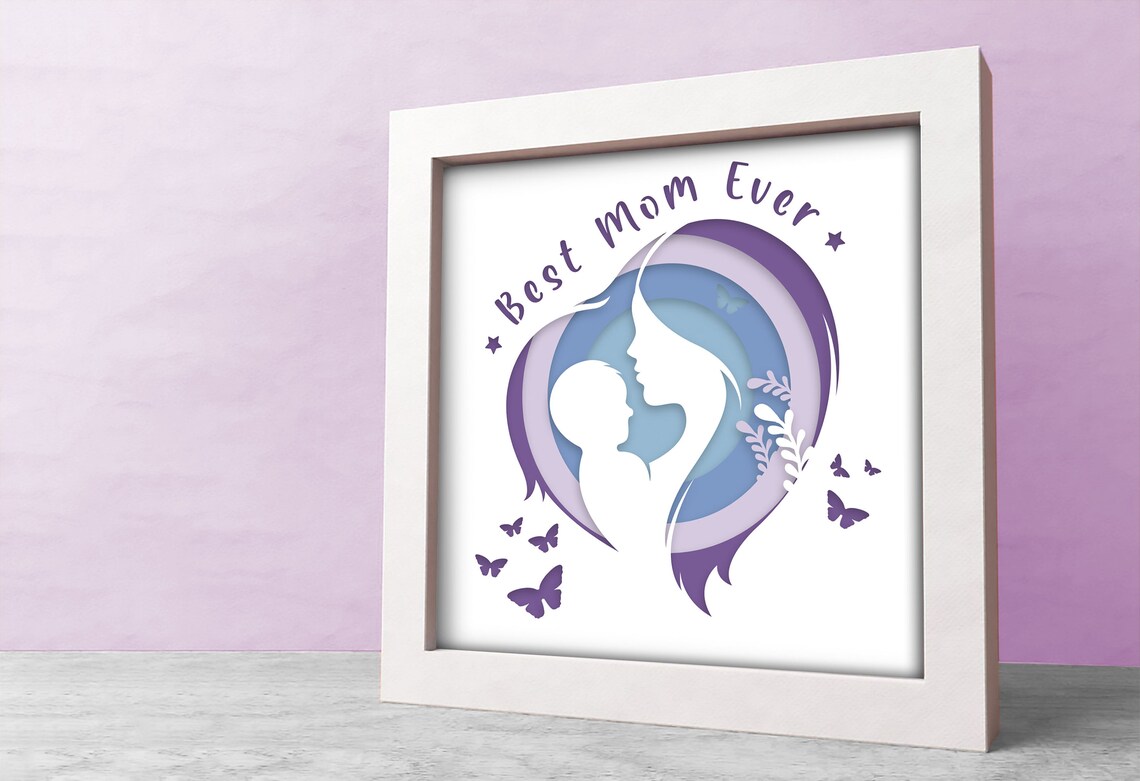 Mom Shadow Box SVG: Papercut Template, Cricut File (digital Download ...