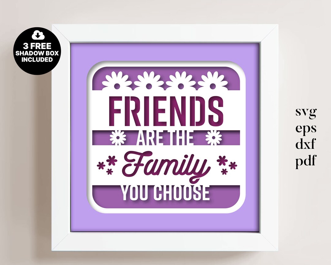 3D FRIENDS Shadow Box Svg, 3D Sillhouette Template, Multilayer Friends ...