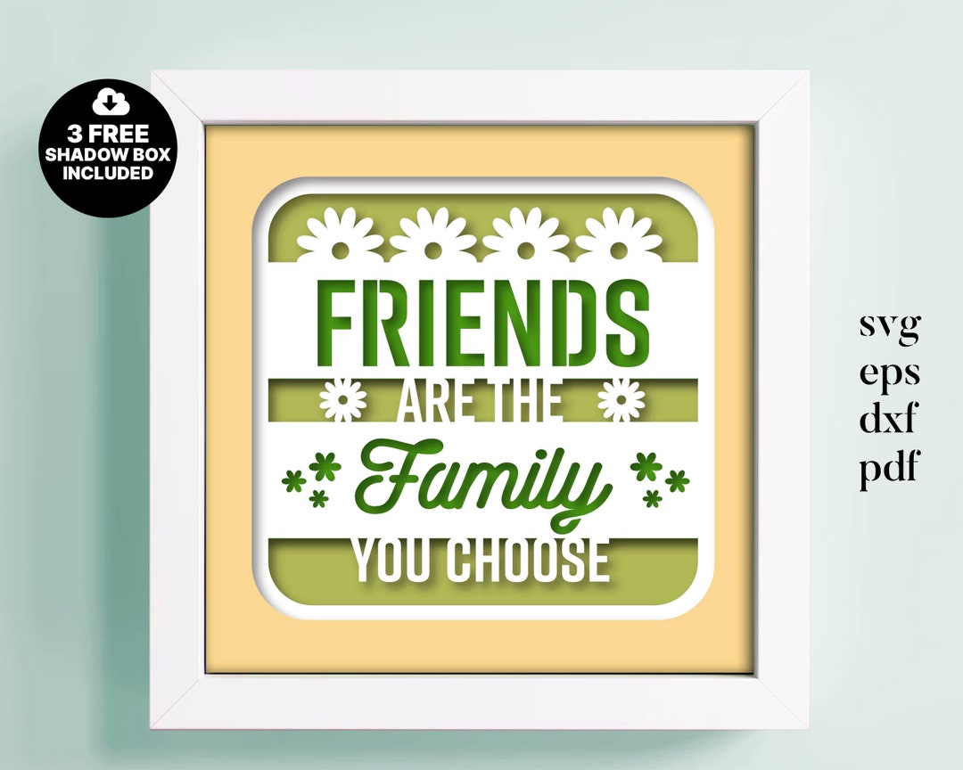 3D FRIENDS Shadow Box Svg, 3D Sillhouette Template, Multilayer Friends ...