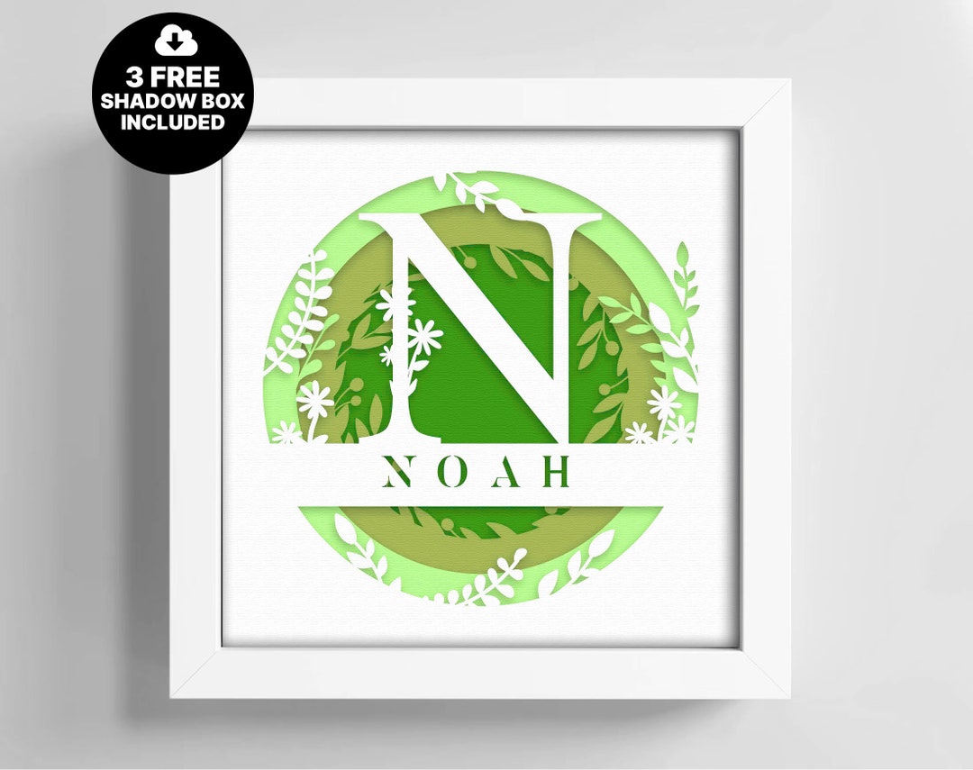Split Monogram A-Z Shadow Box Svg, 3D Custom Name, Alphabet Family Name ...