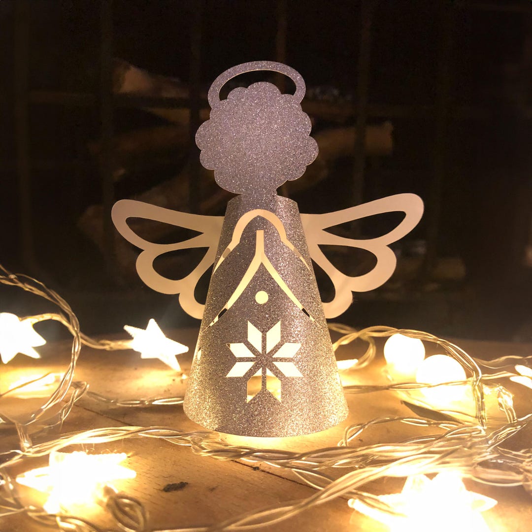 Angel Lantern SVG Template for 3D Christmas Papercut, Archangel Gabriel ...