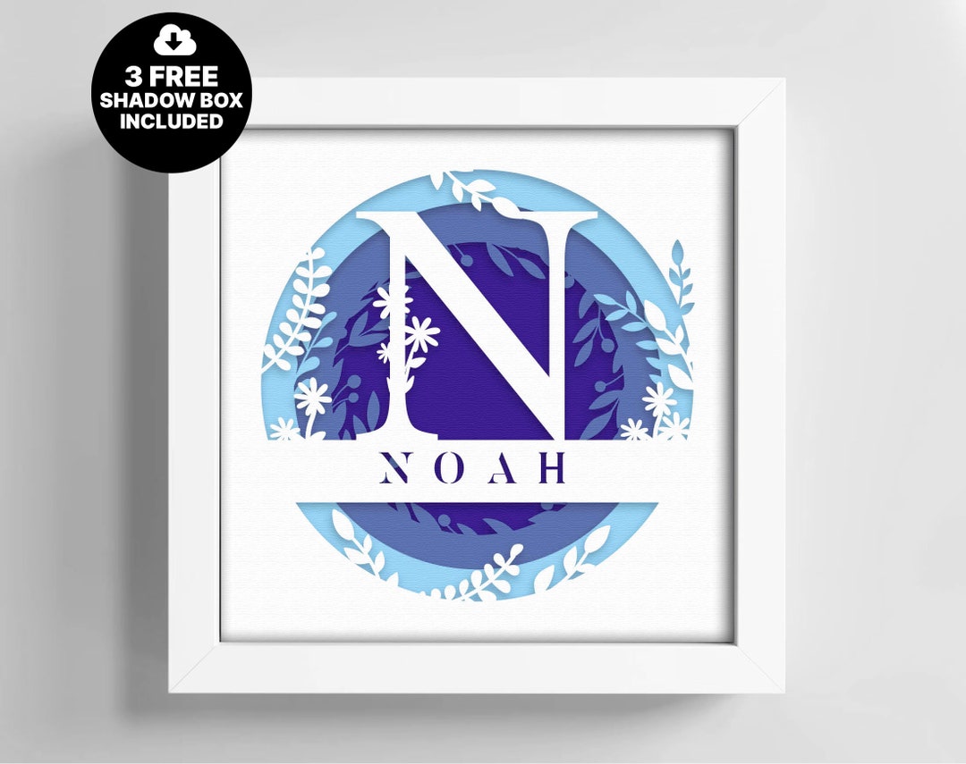 3D Shadow Box Monogram, 3D Custom Name Shadow Box Svg, Multilayer Dxf ...