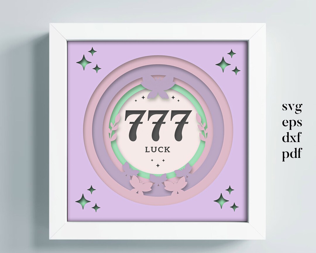 Angel Number 777 Shadow Box SVG: 3D Papercut Template (digital Download ...