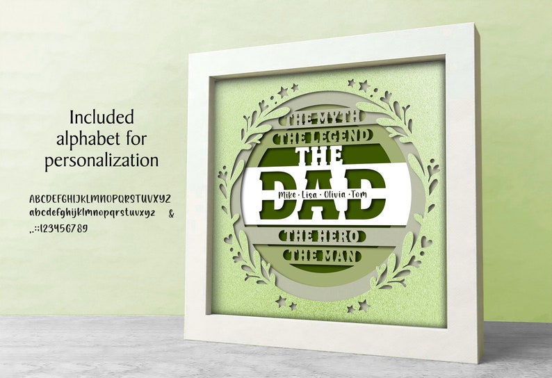 3D DAD Shadow Box With Custom Names, Fathers Day Shadow Box, Dad the ...