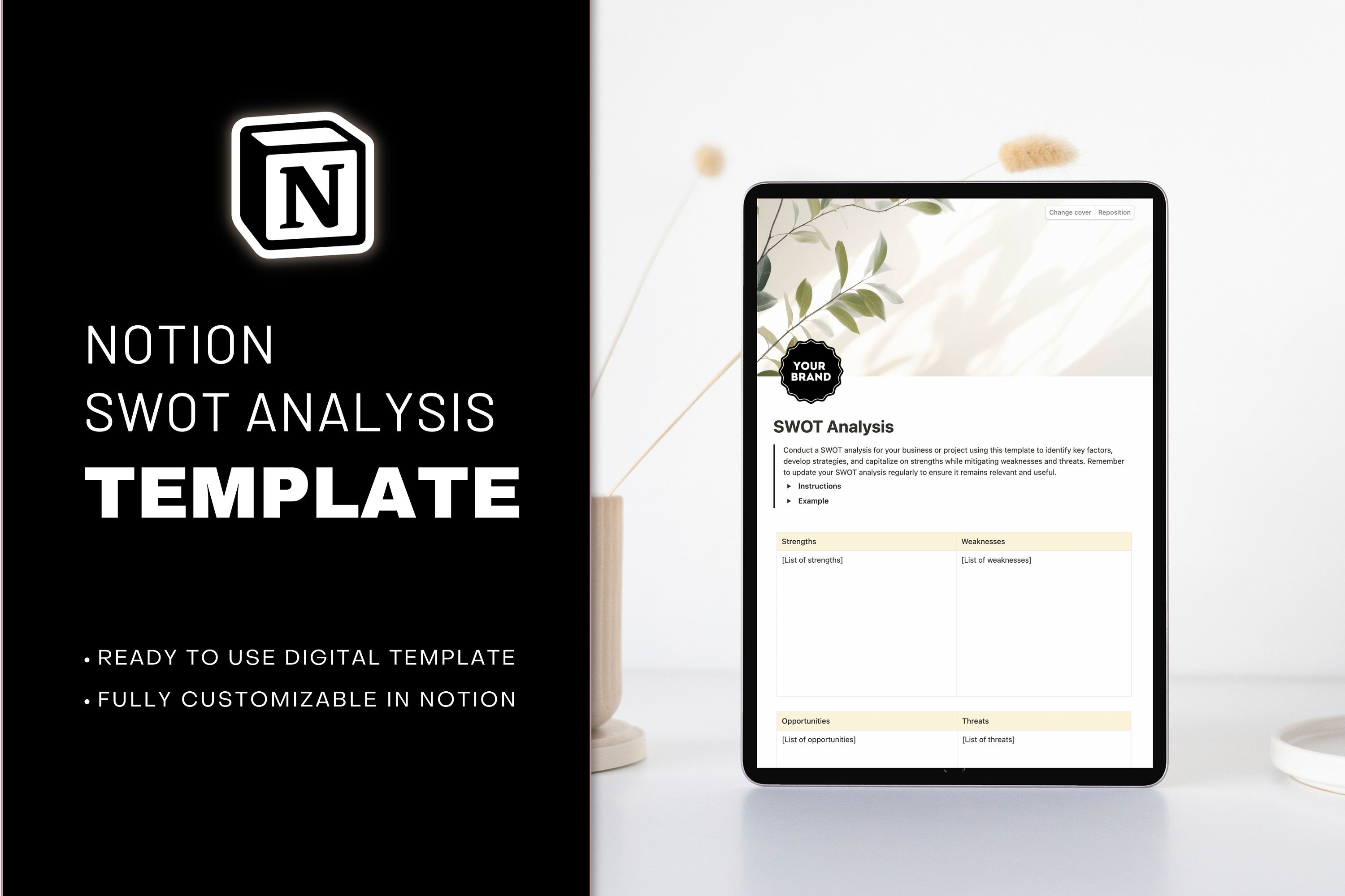 SWOT Analysis, Notion Planner, Business Hub, Business Dashboard Notion ...