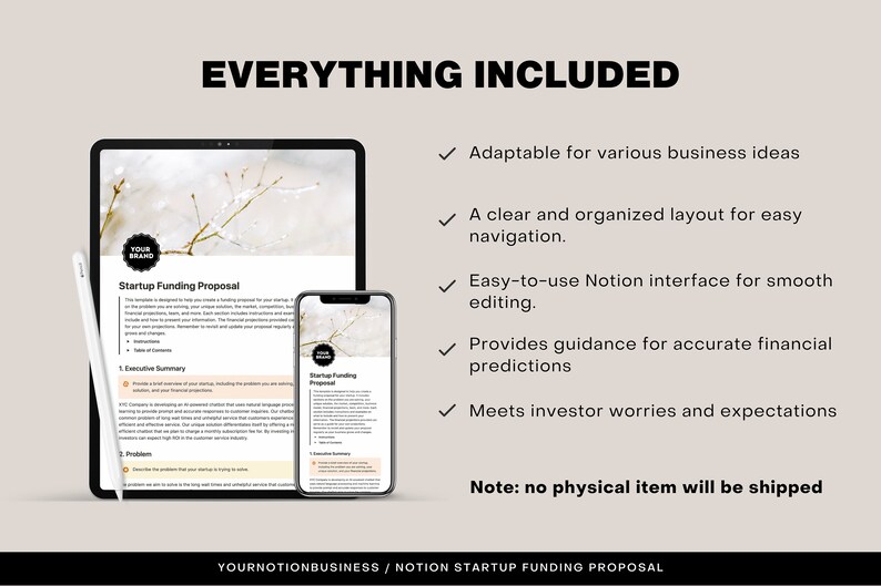 The Startup Funding Proposal Template, Notion Planner, Business Hub ...
