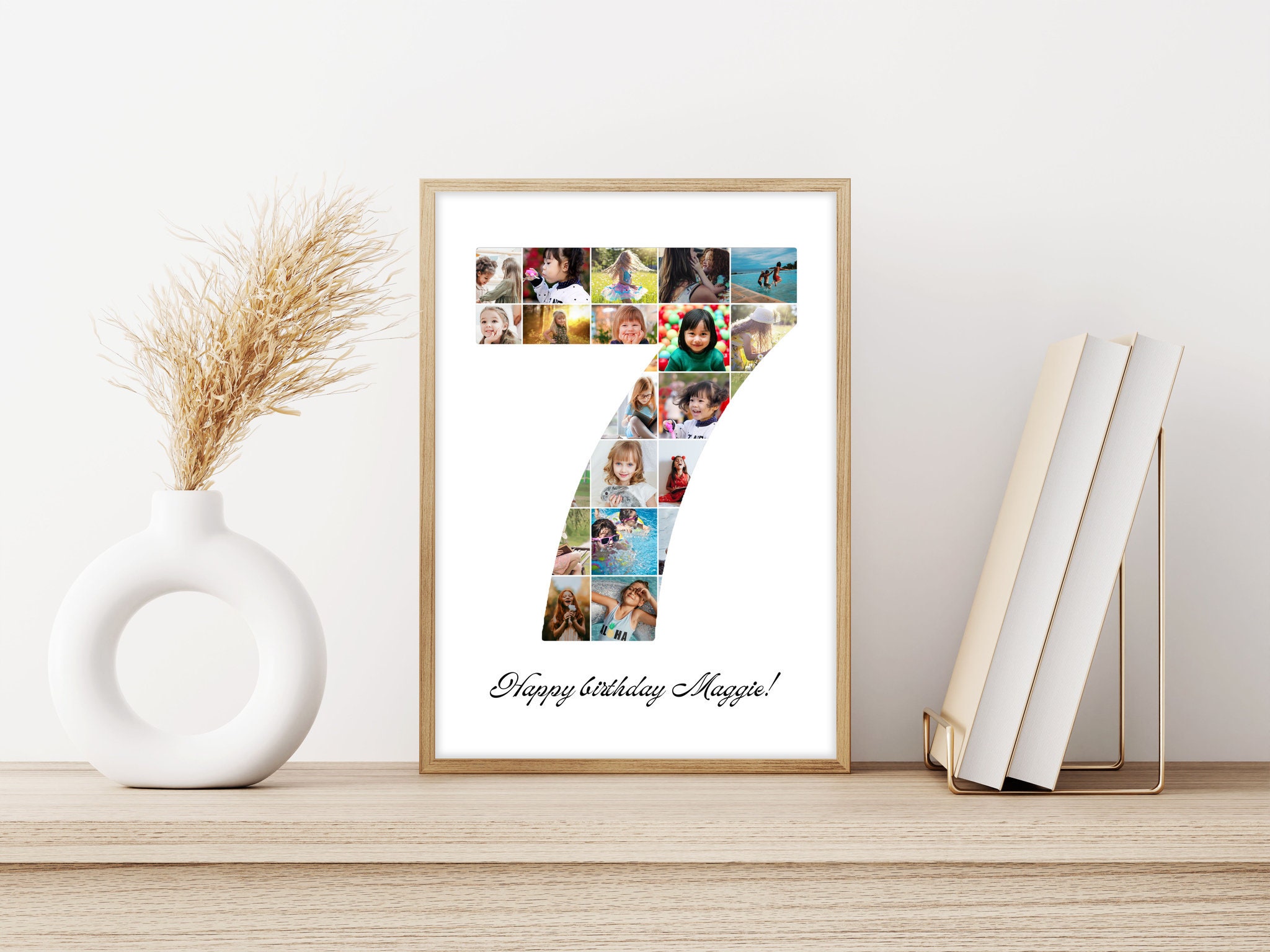 Custom 7th Birthday Digital Photo Collage 7th Birthday Gift - Etsy