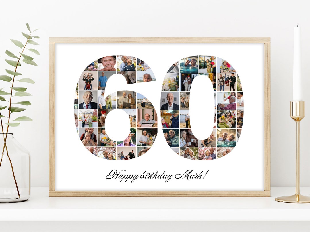 Custom 60th Birthday Photo Collage 60th Anniversary Unique Gift ...