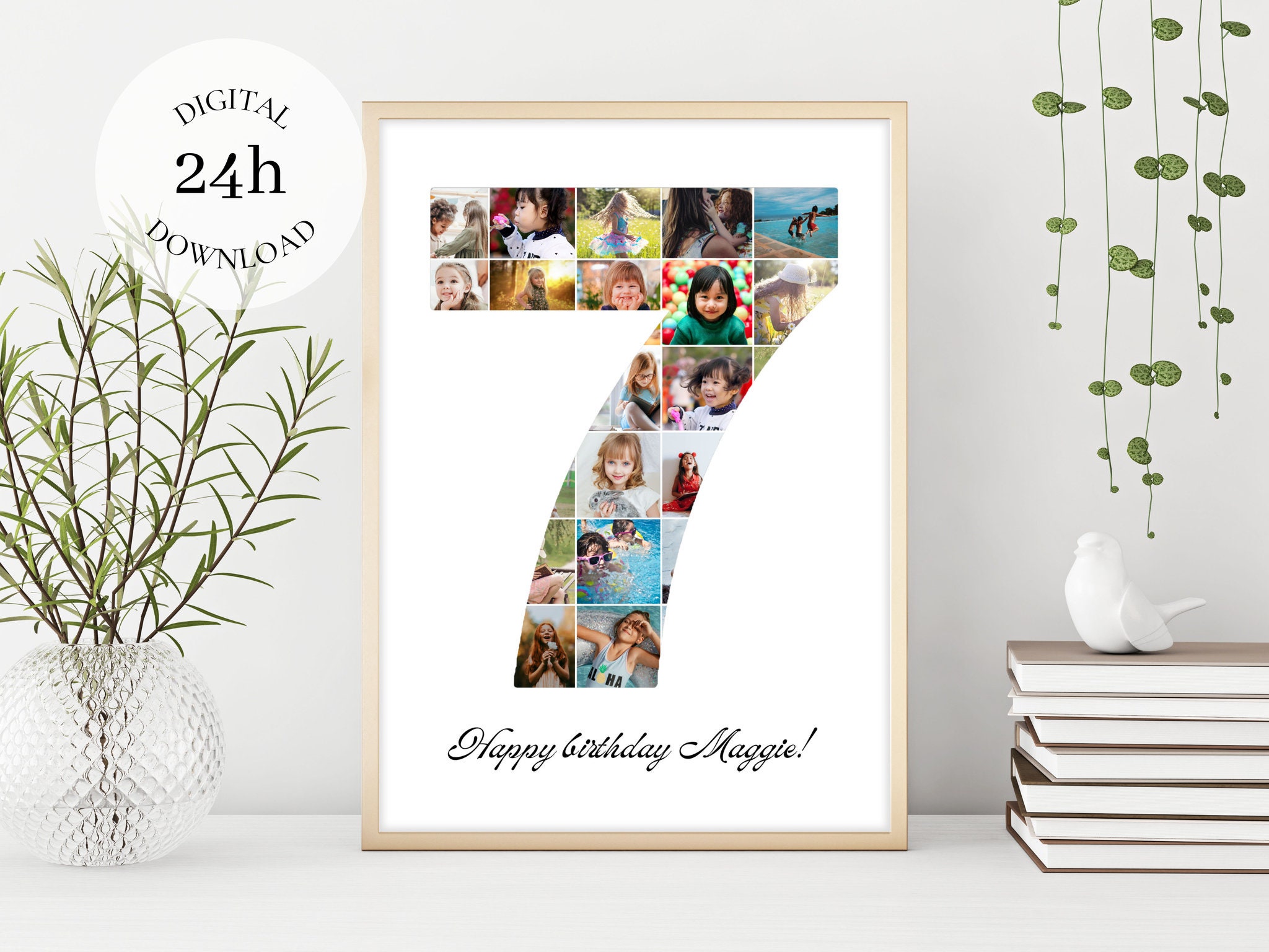 Custom 7th Birthday Digital Photo Collage 7th Birthday Gift - Etsy