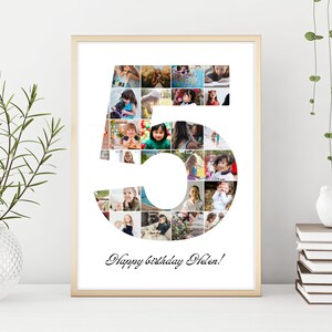 Custom 5th Birthday Digital Photo Collage | 5th Birthday Gift | Baby ...