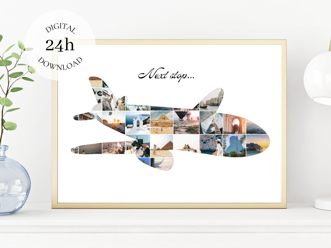 Airplane Photo Collage | Digital Wall Art | Airplane Nursery Room Decor ...