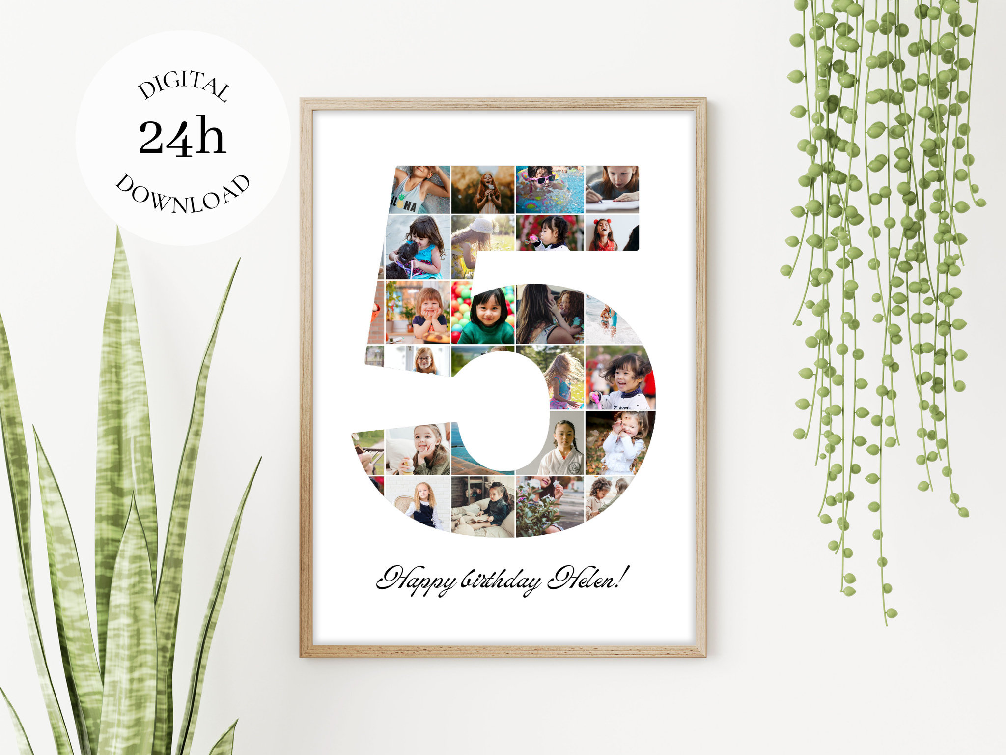 Custom 5th Birthday Digital Photo Collage 5th Birthday Gift Baby Photo ...