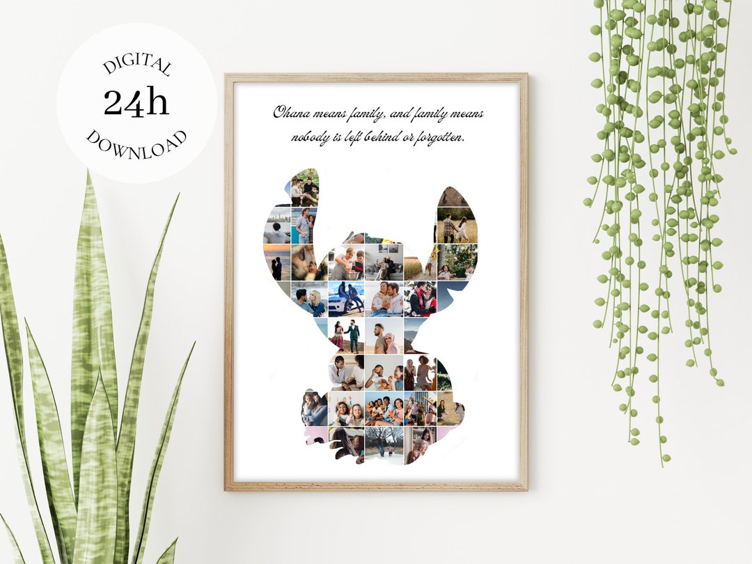 Stitch Printable Photo Collage | Lilo & Stitch Wall Art | Gift for ...