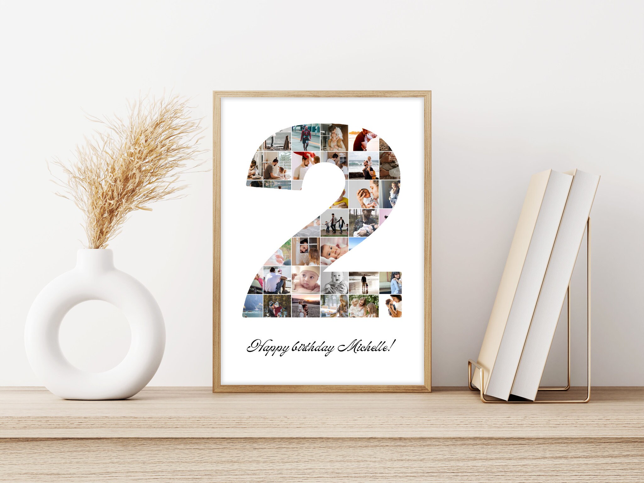 Custom 2nd Birthday Digital Photo Collage 2 Year Old Baby - Etsy