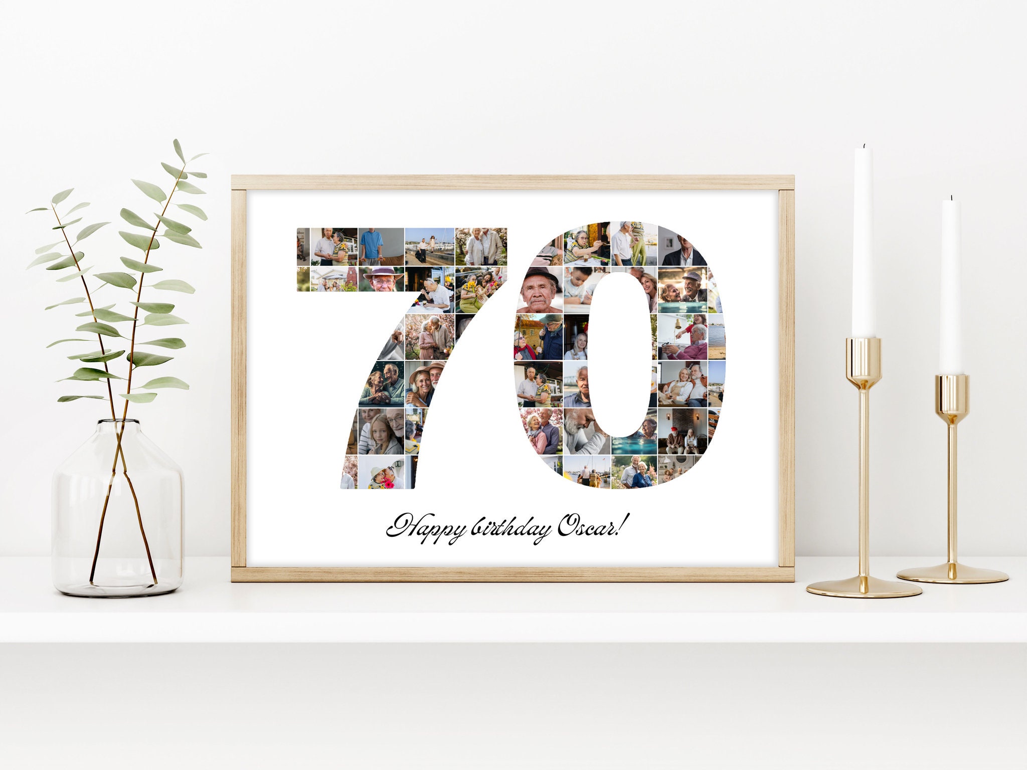 Custom 70th Birthday Photo Collage 70th Digital Printable Poster ...