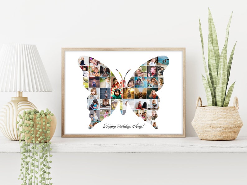 Custom Butterfly Photo Collage | Digital Best Friend Birthday Gift ...