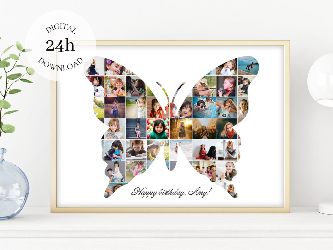 Custom Butterfly Photo Collage | Digital Best Friend Birthday Gift ...