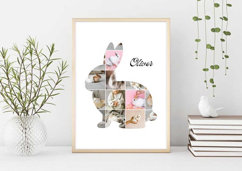Custom Rabbit Photo Collage | Rabbit Memorial Gift | Bunny Lovers Wall ...