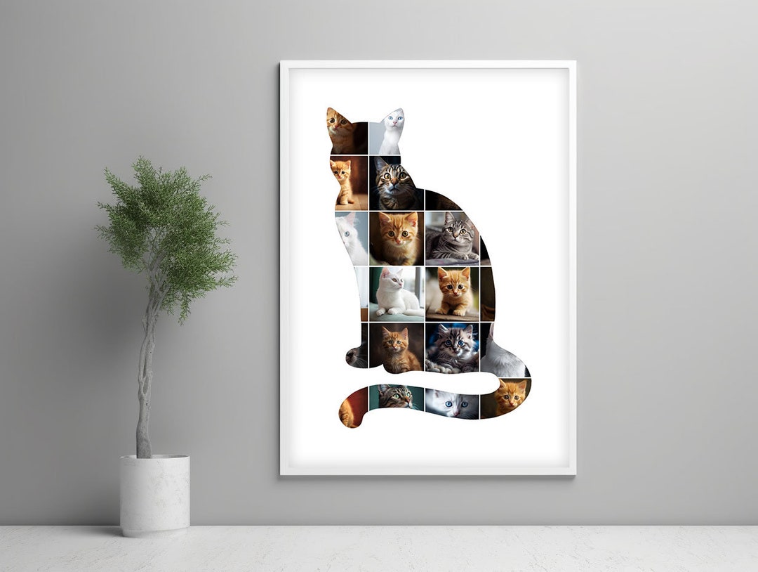 Cat Photo Collage Cats Gift for Kids Anniversary Gift for - Etsy