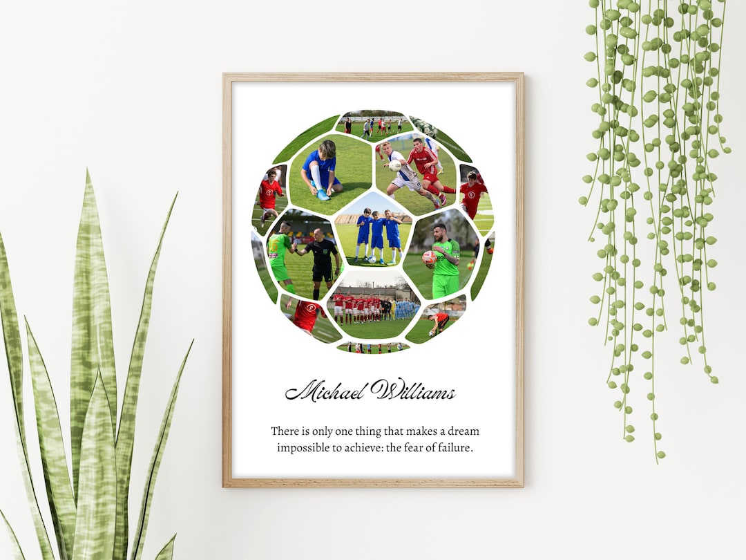 Personalized Soccer Photo Collage Gift for Football Coach Gift for ...