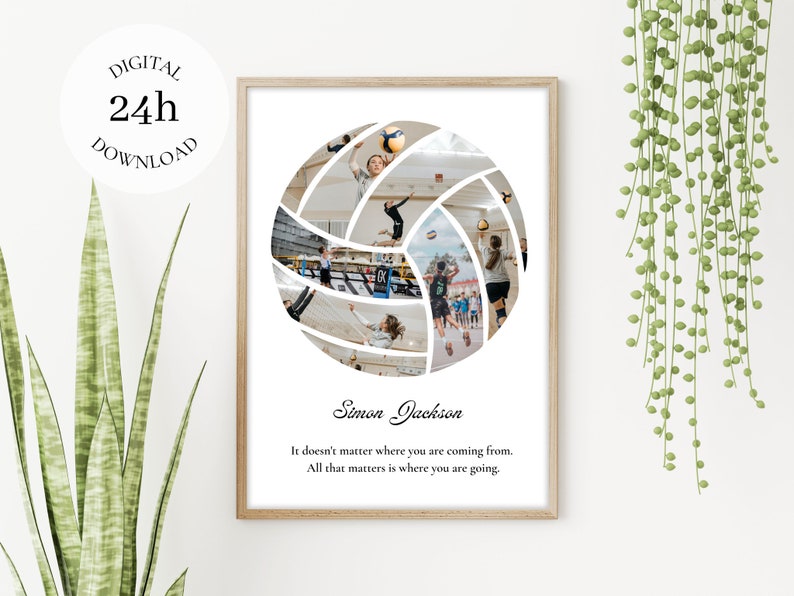Custom Voleyball Photo Collage Volleyball Digital Poster Senior Night ...
