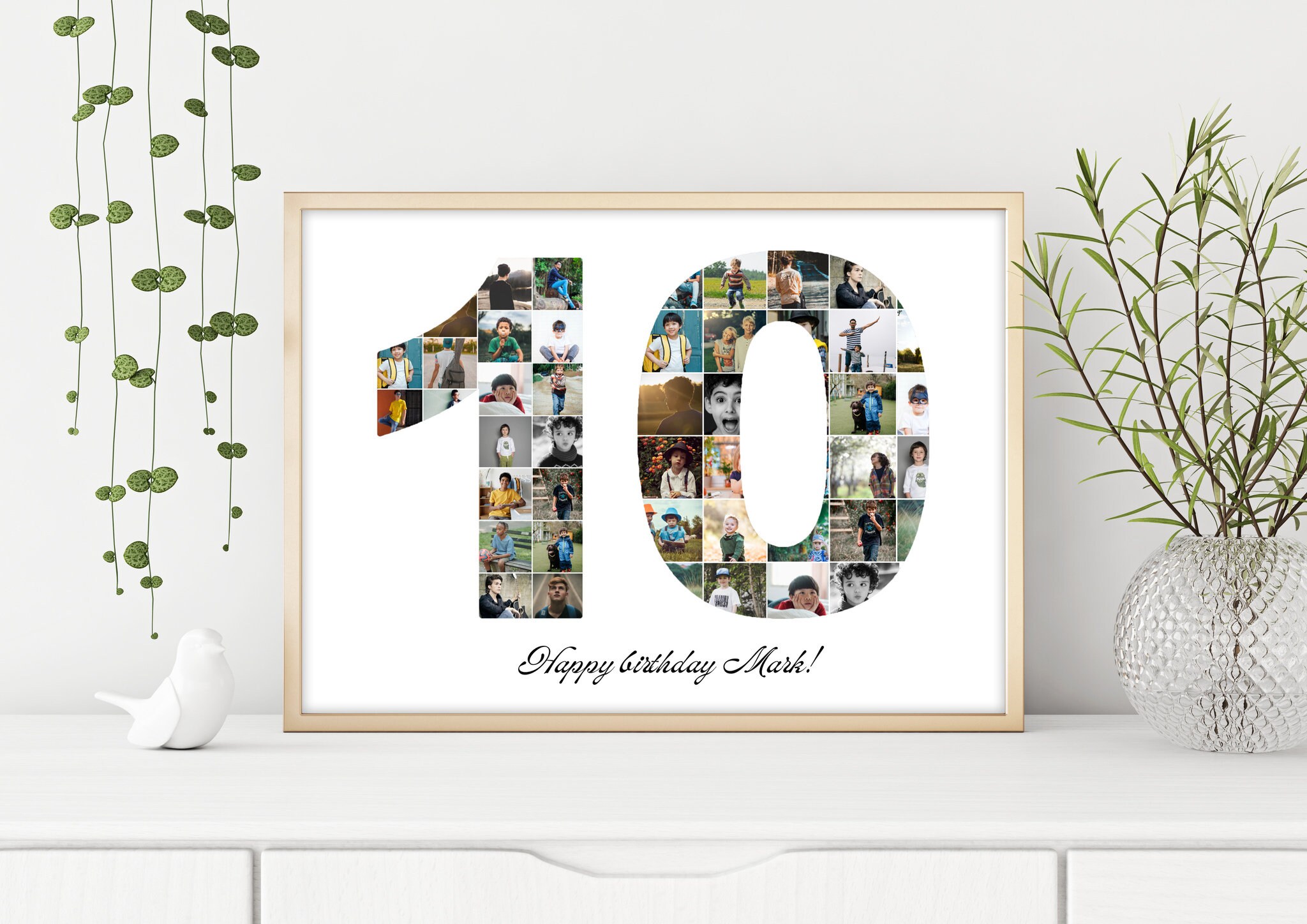 Custom 10th Birthday Digital Photo Collage 10th Birthday Gift Baby ...