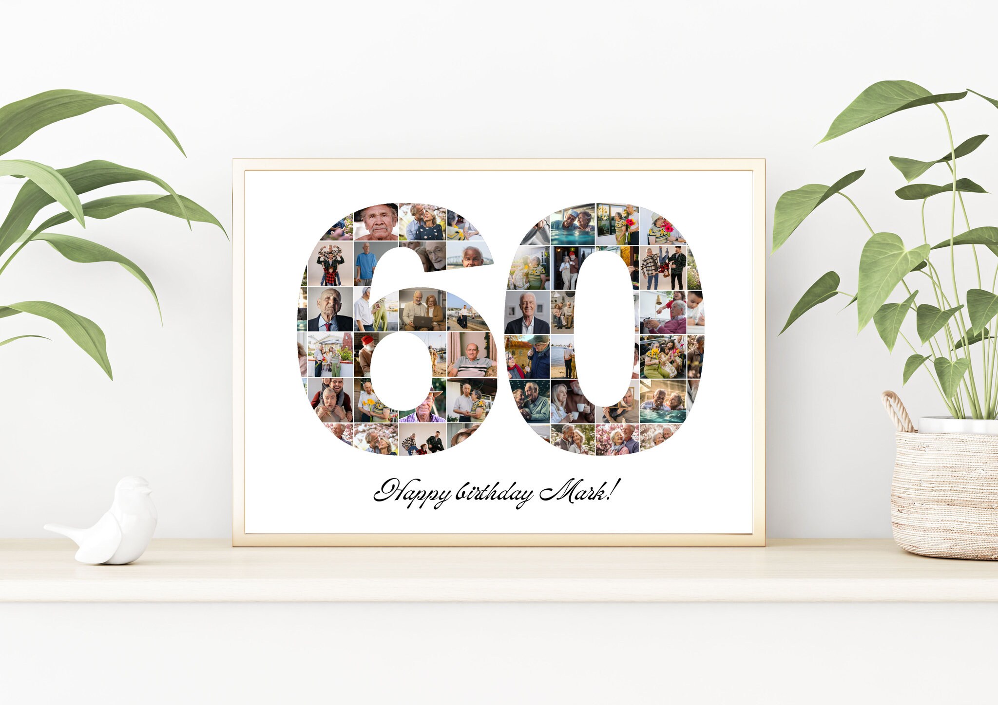 Custom 60th Birthday Photo Collage 60th Anniversary Unique Gift ...