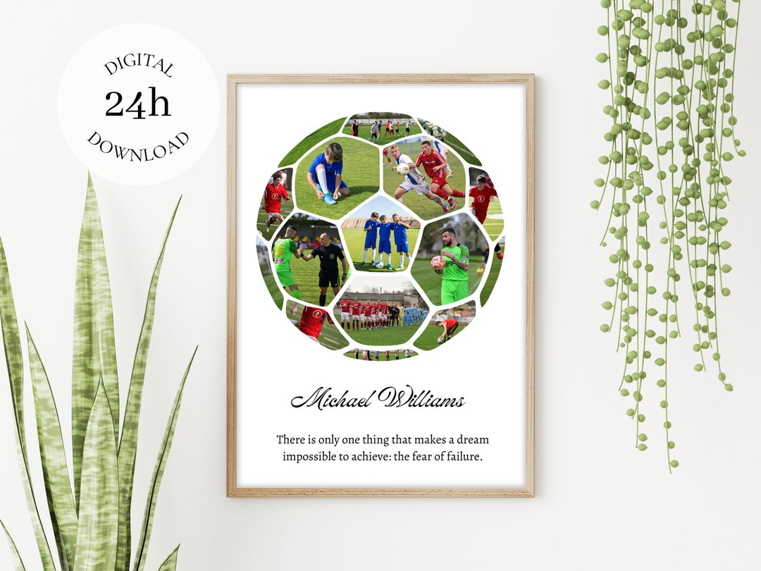 Custom Soccer Photo Collage | Digital Sport Poster | Gift for Sports ...