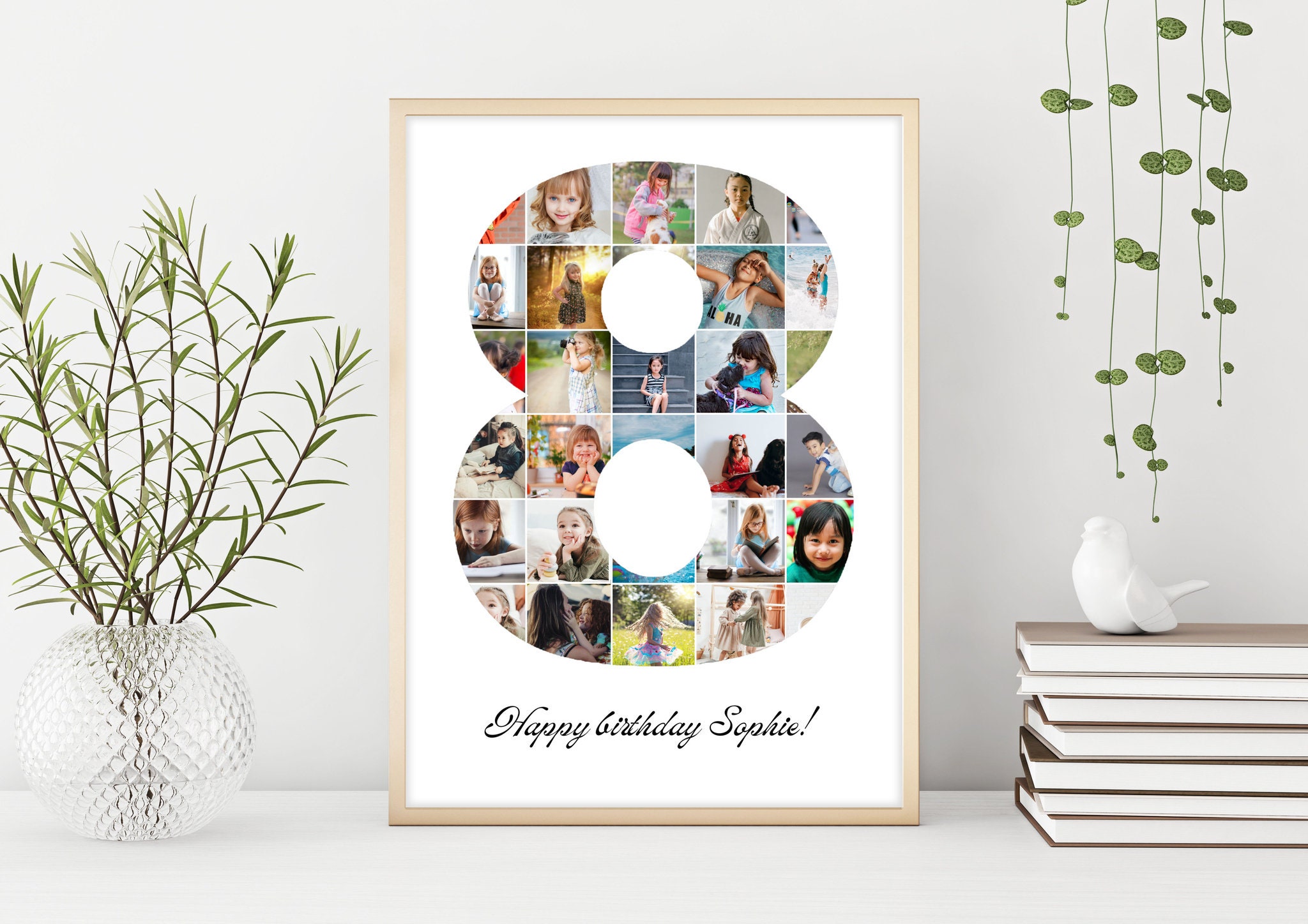 Custom 8th Birthday Digital Photo Collage 8th Birthday Gift Baby Photo ...