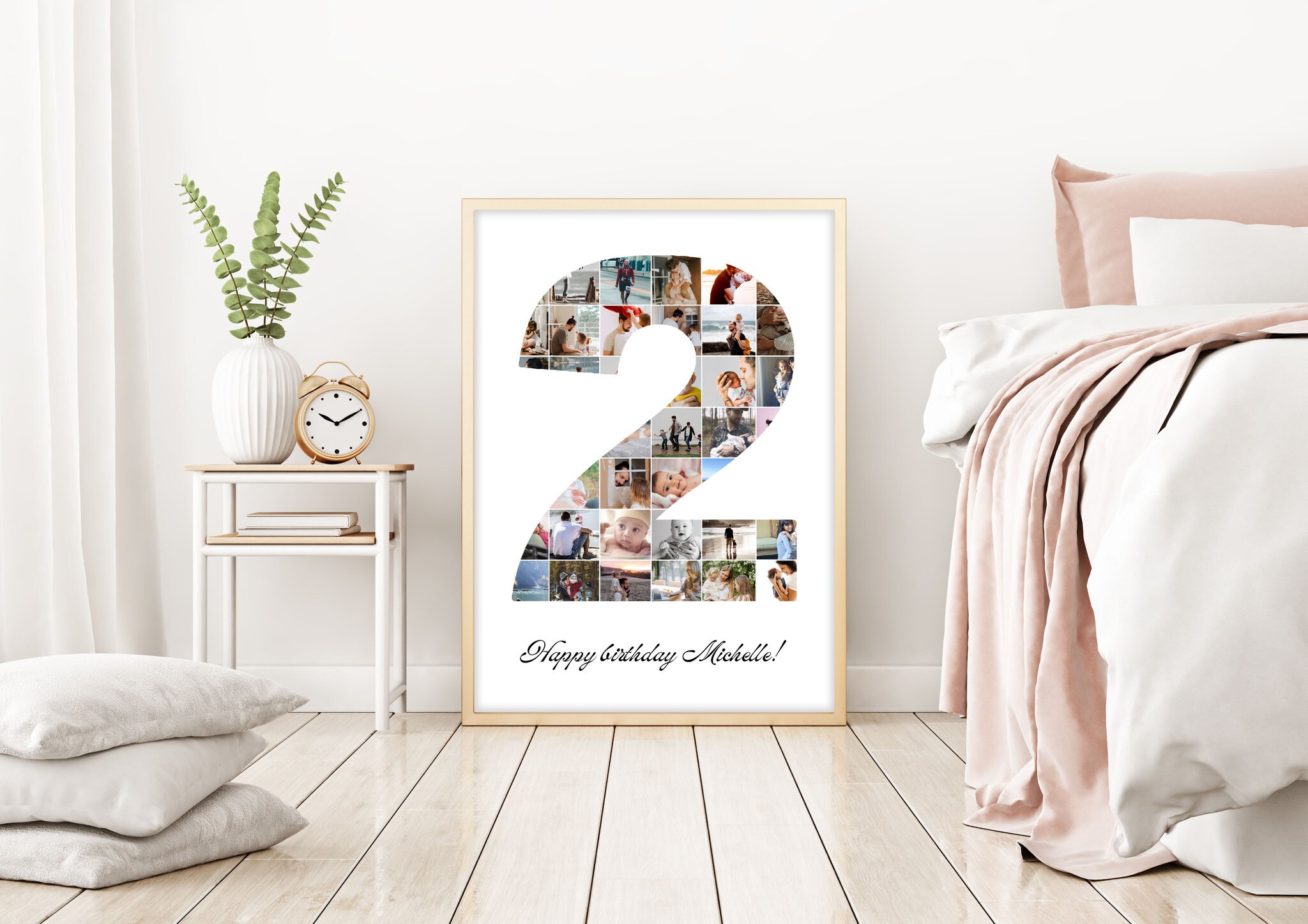 Custom 2nd Birthday Digital Photo Collage 2 Year Old Baby Personalized ...