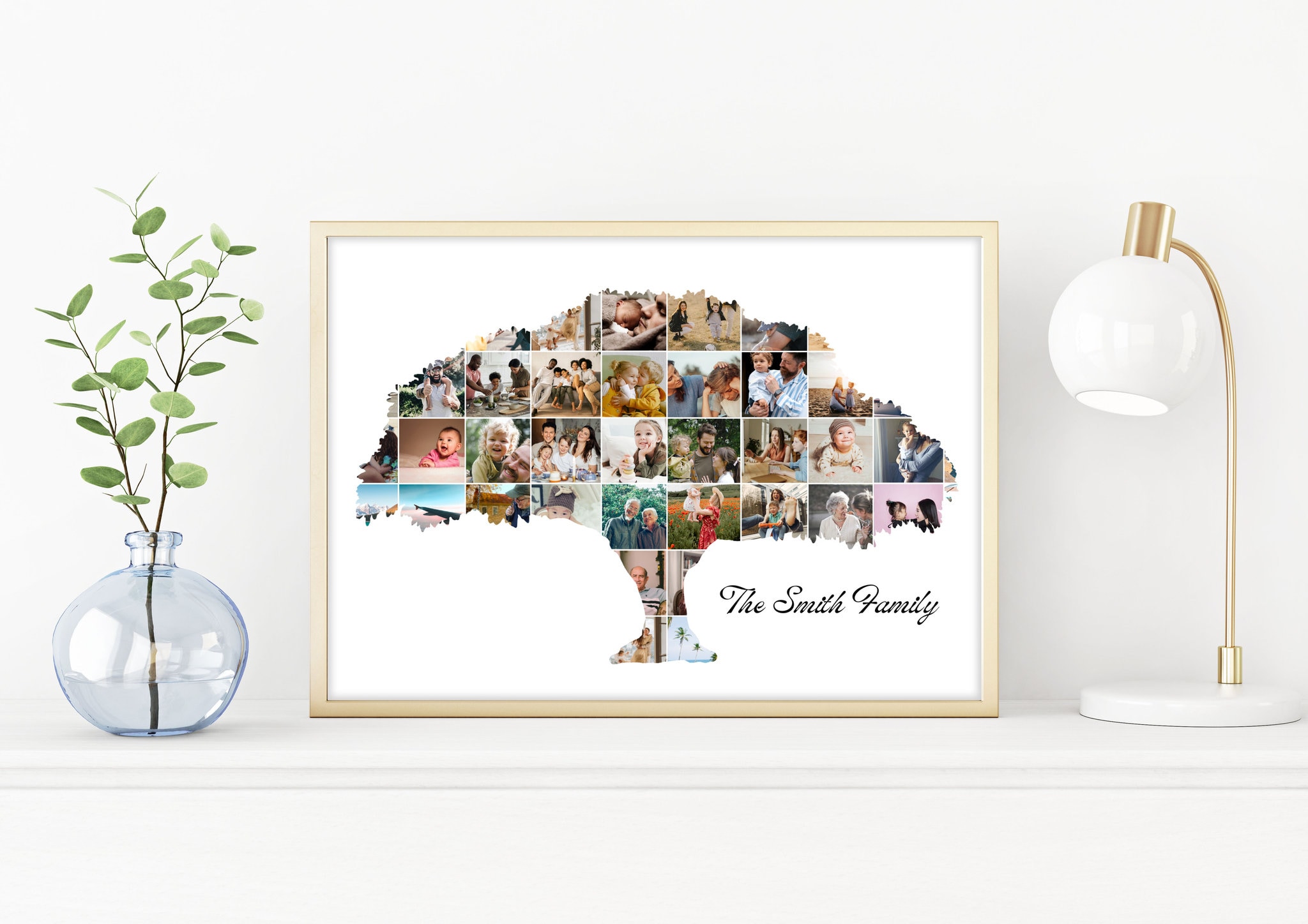 Family Tree Photo Collage Modern Genealogy Photo Frame Gift for ...