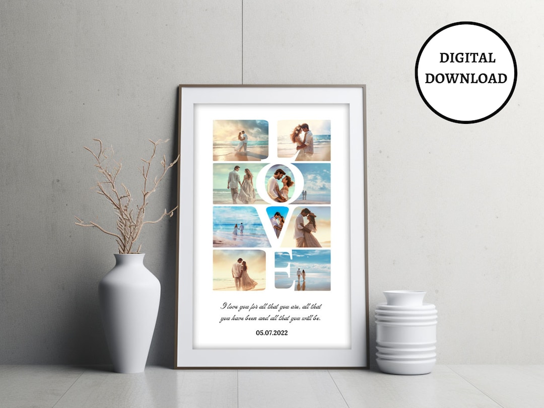 Custom Love Photo Collage Printable Gift for Boyfriend - Etsy