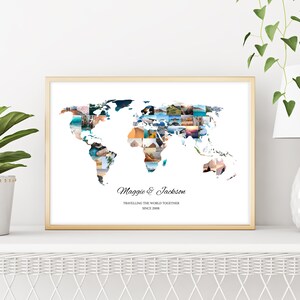 Printable Custom World Map Photo Collage | Digital Travel Photo Collage ...