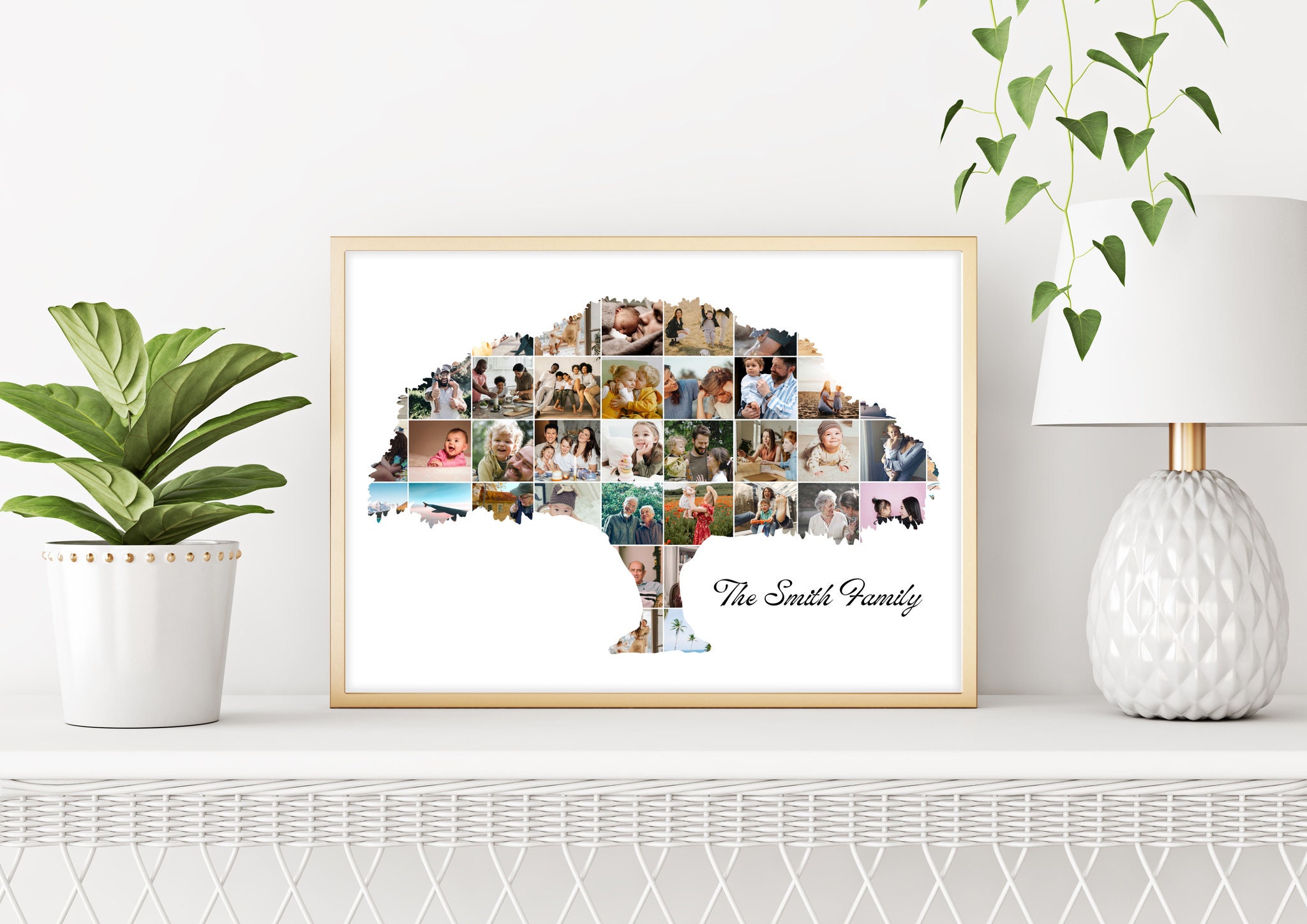 Family Tree Photo Collage Modern Genealogy Photo Frame Gift for ...