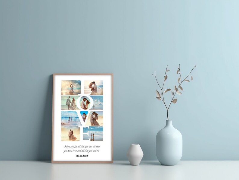Custom Love Photo Collage Printable Gift for Boyfriend - Etsy
