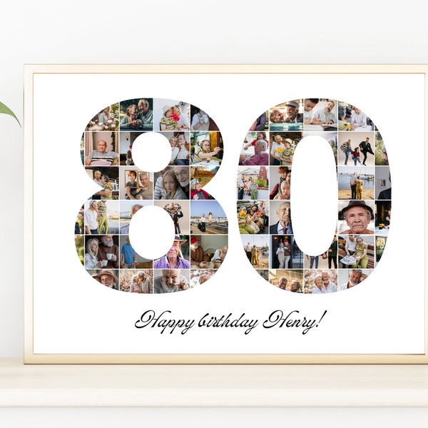80th Birthday Photo Collage - Etsy