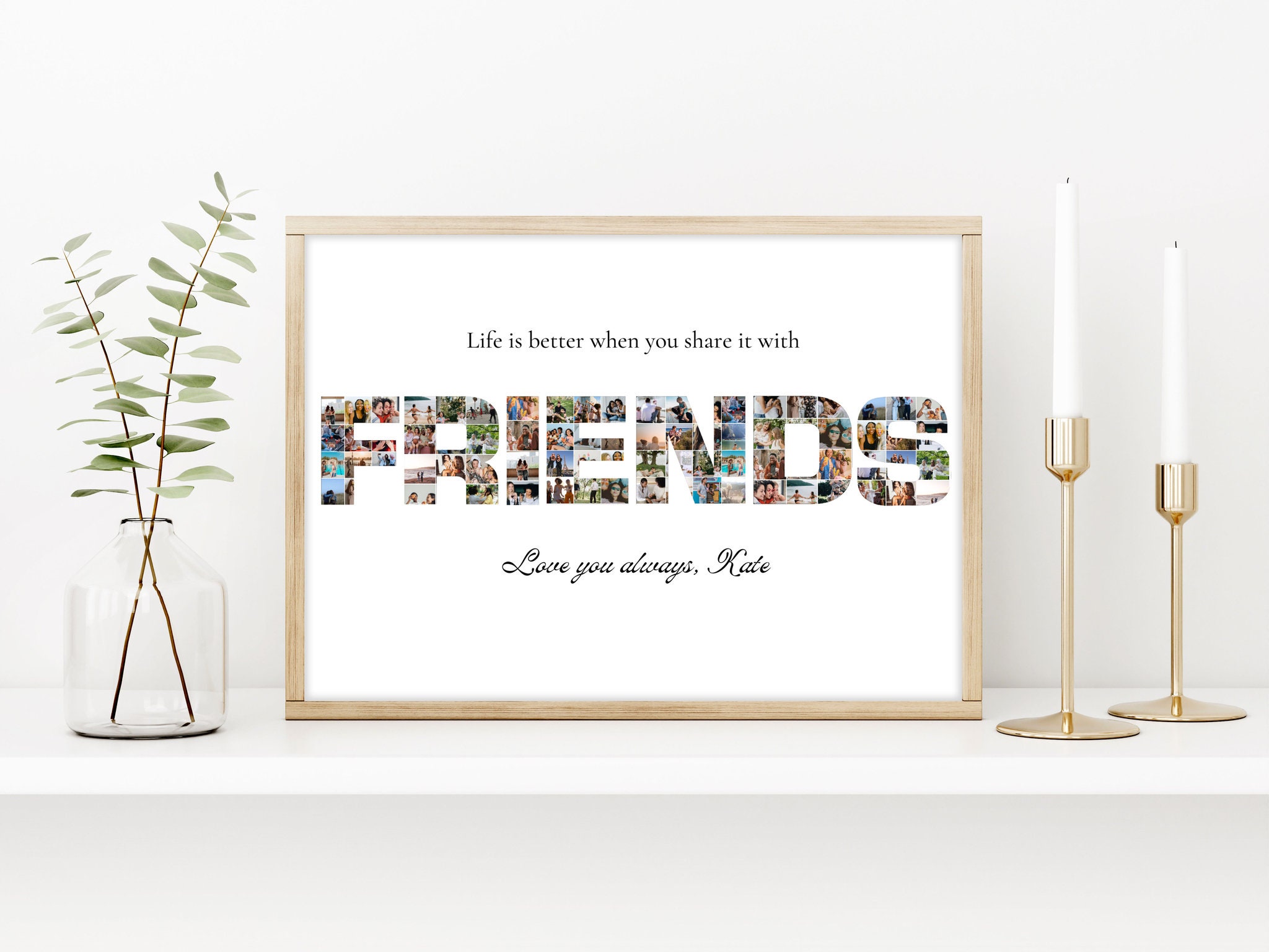 Bestfriends Digital Printable Photo Collage Birthday Poster - Etsy