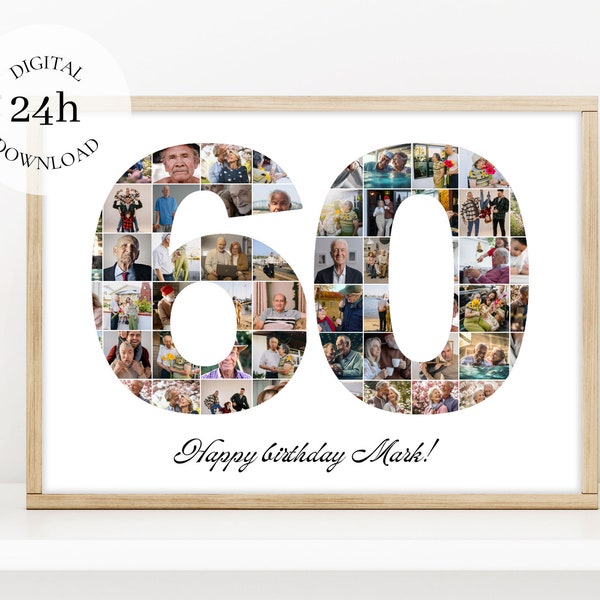 Personalized 60th Birthday Drawing - Etsy