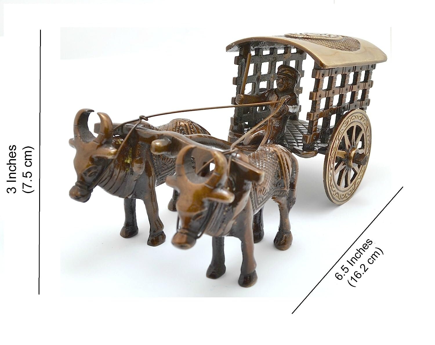 Brass Village Bullock Cart Showpiece Standard Pack of 1 - Etsy