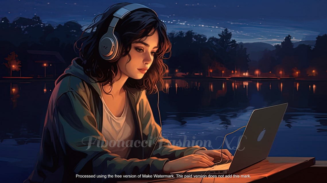 Lofi Youtube Backgrounds | Girl, Studying, Lakeside, Chill, Vibes, Video, Background, Wallpaper ...