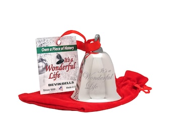 Its A Wonderful Life Christmas Ornament Bell on Ribbon Gift Boxed Movie ...