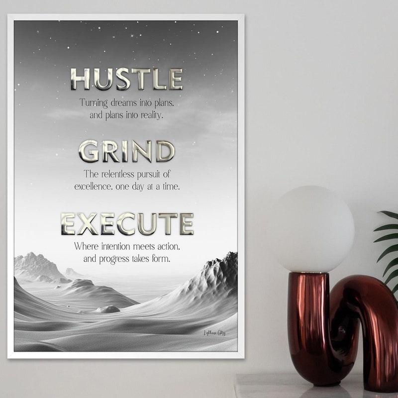 Hustle Grind Execute - Etsy
