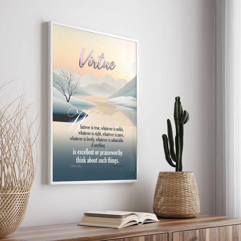 Philippians 4:8 Scripture Art | Christian Bible Verse Print (digital ...