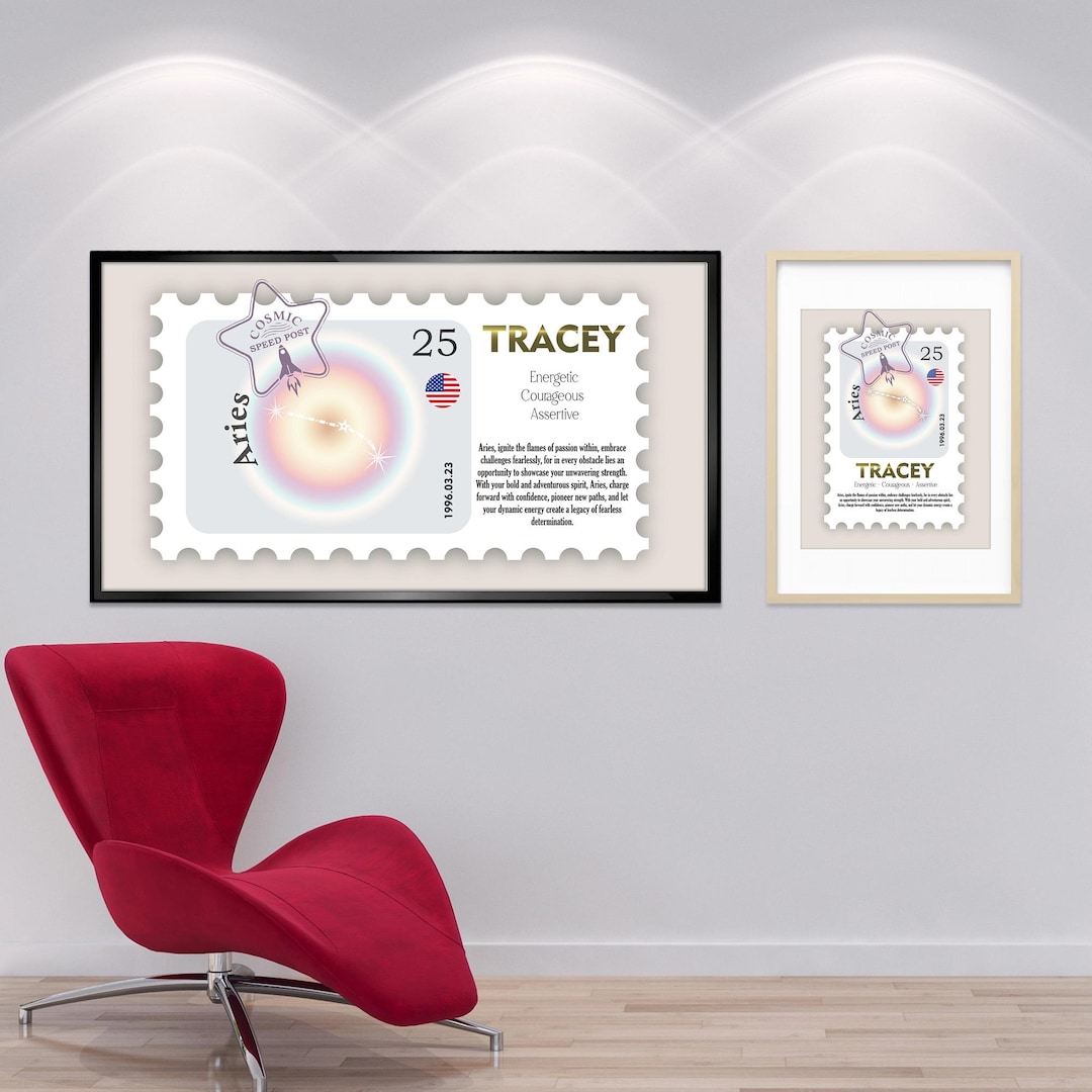 Personalized Zodiac Sign Stamp Printable Custom Astrology Poster ...