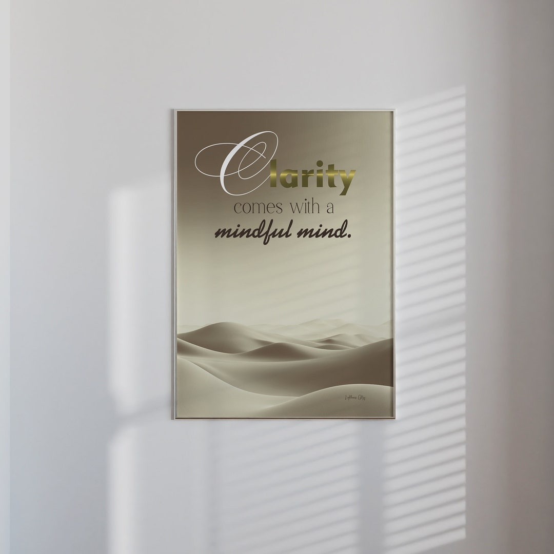 Mindfulness Poster Mindful Wall Art Print, Mindfulness Gift Manifest ...