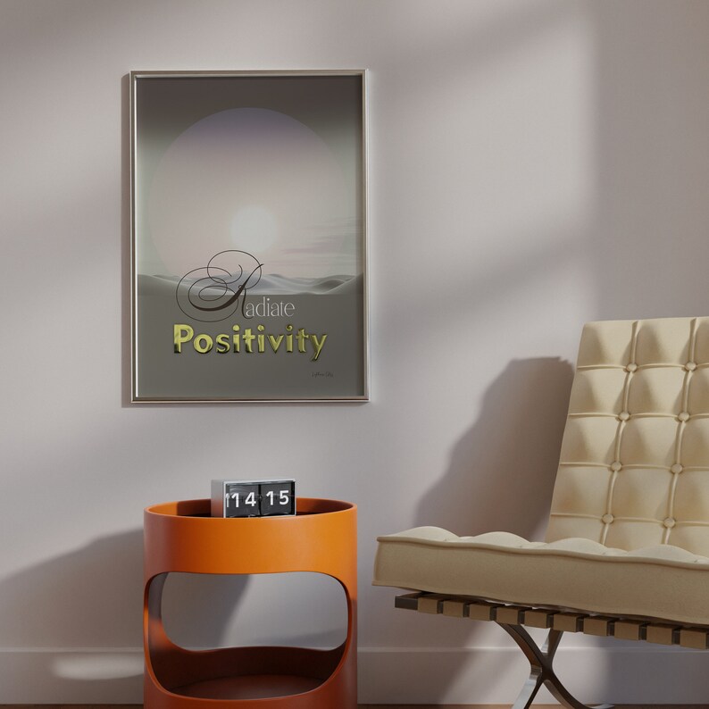 Radiate Positivity Energy Print, Mindfulness Art, Positive Wall Art ...